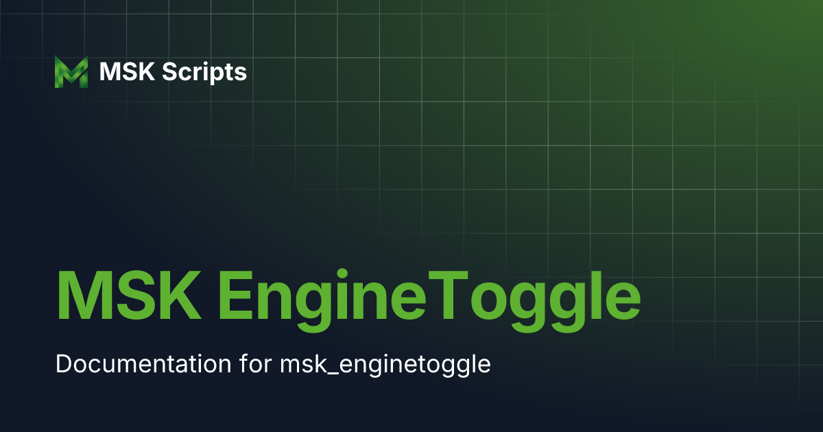 MSK EngineToggle | MSK Scripts