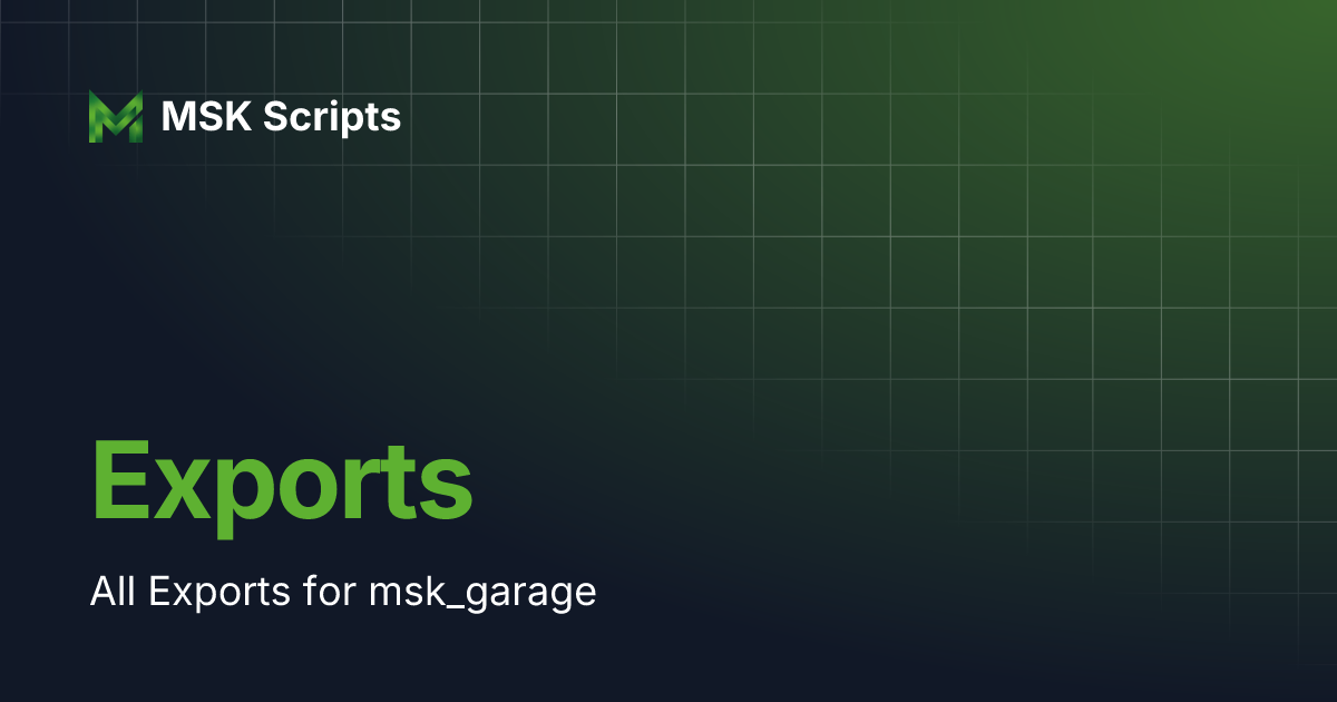 Exports | MSK Scripts