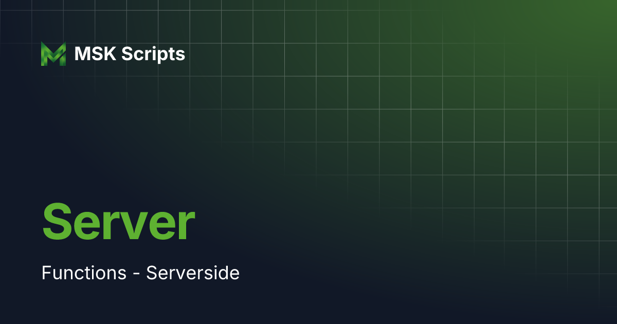 Server | MSK Scripts